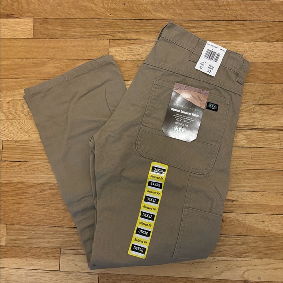 Key | Pants | Nwt Key Ripstop Double Knee Dungaree Pants In Khaki 34x32 ...